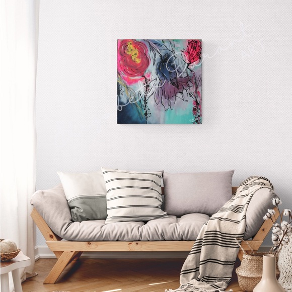 Elizabeth Durant Art | Art | 24x24 Canvas Painting Abstract Line ...